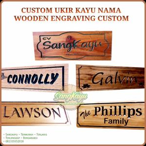 Jual Papan nama kayu custom signage sign ukir nama kayu custom sign ...