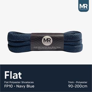 Jual MR Shoelaces FP10 Navy Blue Biru Tali Sepatu Pipih Flat 7mm 90cm ...