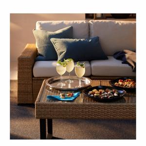 Jual Meja Tamu Outdoor Alas Kaca CANTIK Antrasit Minimalis 92x62cm ...