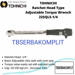 Jual TOHNICHI 225 QL-1/4" Ratchet Head Adjustable Torque Wrench Kunci Torsi - Jakarta Utara - TB ...