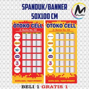 Jual perkakas Spanduk Banner Konter Harga dan kuota Paket Data mini ...