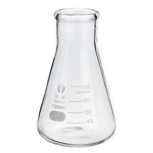Jual 100 mL Lab Kaca Erlenmeyer Botol Kerucut Kerucut dengan Rim - Kota ...