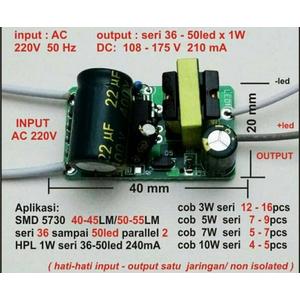 Jual led driver 220v to dc 100v 108 sampai 175v tegangan otomatis ...