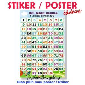 Jual STIKER EDUKASI BELAJAR ANGKA - POSTER BELAJAR ANGKA 1-100 ...