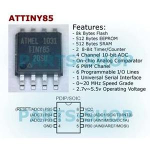 Jual ATTINY85-20SU ATTINY 85 ATTINY85 TINY ATMEL AVR SMD IC ...