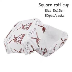 Jual Paper Cup Roti Square | Paper Cup Roti Kotak Unik 50Pcs Alas Roti ...