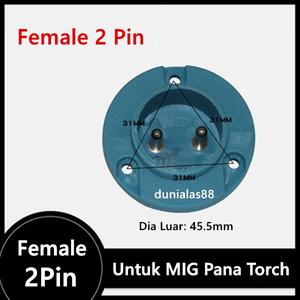 Jual Socket Female 2 Pin Konektor utk MIG Mesin Las ( Plastik ) Wire ...