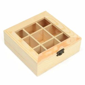 Jual NT 9 Compartments Wooden Tea Bag Jewelry Organizer Chest Storage ...