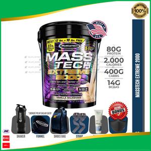 Jual MASSTECH EXTREME 2000 22 LBS MASS TECH MUSCLETECH GAINER FREE ...