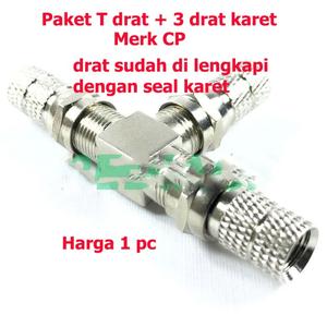 Jual Paket T antena dengan 3 pc drat Merk CP - splitter tv dengan drat ...