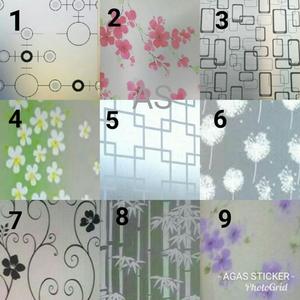 Jual stiker kaca sticker kaca sanblast motif batik hitam burem ...