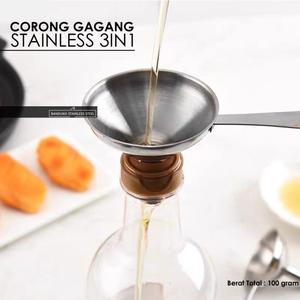 Jual Corong Gagang Stainless Mini SET 3in1 serbaguna tuang minyak garam ...
