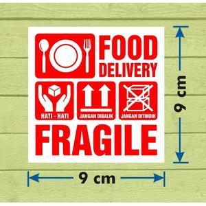 Jual Sticker Label Food Delivery Stiker Pengiriman Makanan Fragile 9 x ...