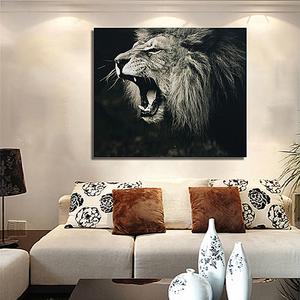 Jual Ad Dibingkai Singa Hewan Lukisan Silk Kain Poster Seni Modern ...