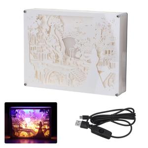 Jual LIGHT LED Night Light 3D Art Carving Painting Lamp Bedroom Decor ...