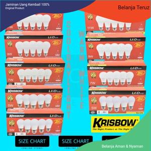 Jual Lampu Bohlam LED Putih/Kuning 3/5/7/9/11 Watt Paket Isi 5 ORIGINAL ...
