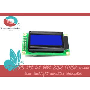 Jual LCD 8X2 2x8 0802 BLUE COLOR warna biru backlight karakter ...