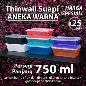 Jual Paket 25 pcs Thinwall Warna 750 ml Suapi - Kotak Makanan ...