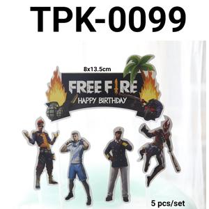 Jual TPK-0099 Cake topper hiasan kue cupcake kertas free fire game ...