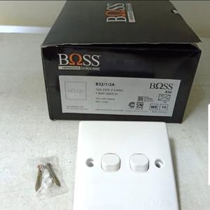 Jual BOSS Saklar Seri 2 Gang 1 Way Switch BOSS 10A 250V / B32/1/2A ...