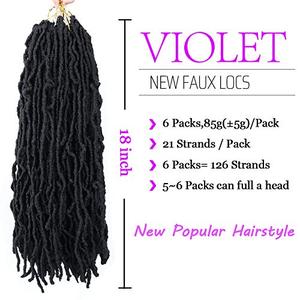 Promo Violet 18 Inch New Faux Locs Crochet Hair Soft Locs Crochet Hair ...