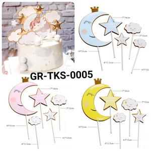 Jual GR-TKS-0005 Cake topper kertas tusuk hiasan kue bulan bintang awan - TKS-0005-1-H - Jakarta ...