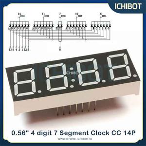 Jual 7 Segment 0.56 Clock 4 Digit Jam 14P 14 Pin CC Common Cathode ...