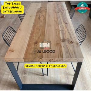 Jual Meja Solid Wood Pinus Meja Makan Meja Kerja Minimalis - Plat ...