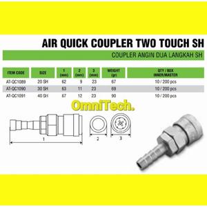 Jual Air Quick Coupler Kompresor Angin Two Touch 30 SH 30SH Tekiro SH ...