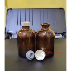 Jual populer Botol Kaca Vial Coklat Amber 50ml 50 ml Tutup Karet Segel ...