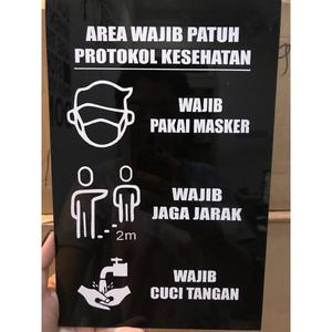 Jual SIGN AREA WAJIB PATUH PROTOKOL KESEHATAN 30X20 | SIGN - Kota ...