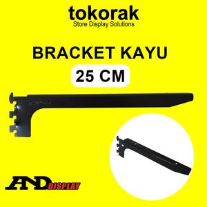 Jual RB001 DAUN BRACKET KAYU 25CM HITAM AMBALAN TIANG REL BREKET ...