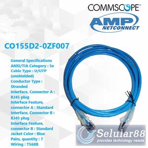 Promo AMP Commscope CO155D2-0ZF007 Cat5e Cable Patch Cord UTP Blue 2m ...