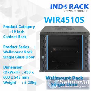Promo Indorack WIR4510S Wallmount 10U Single Door 450mm Rack Server ...