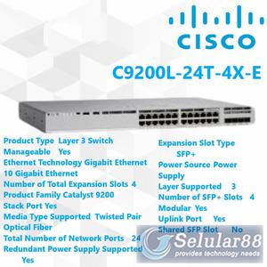 Promo Cisco C9200L-24T-4X-E Catalyst 24Port Data 4x10G Switch Hub ...