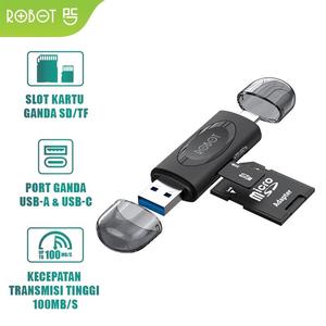 Jual RB001 ROBOT CR302 Card Reader 2 in 1 USB 3.0 To Type-C OTG ...