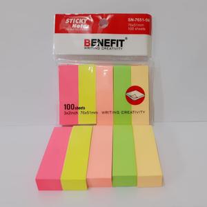 Jual Benefit Sticky Notes SN-7651-5M (1 pack isi 5 Warna) - Jakarta ...
