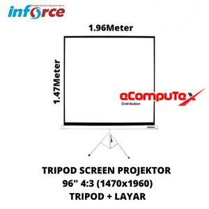 Jual LAYAR PROYEKTOR INFORCE 96'' / TRIPOD SCREEN PROJECTOR 96 INCH 4:3 ...