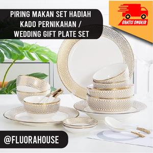 Promo Piring Makan Set Hadiah Kado Pernikahan / Wedding Gift Plate Set ...
