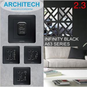 Jual ARCHITECH INFINITY BLACK / SAKLAR USB / STOP KONTAK A63 NEW 2.3 - UNIVERSAL A+C - Jakarta ...