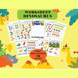 Jual Kami Worksheet 2 3 4 Preschool Paud Tk Tema Dinosaurus For Boy ...