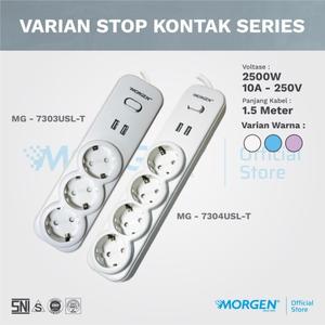 Jual Morgen Terminal Stop kontak 3 LB + 2 USB Port 1,5 Meter - Kota ...