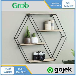 Jual Rak Dinding Besi Dekorasi Dinding Minimalis Vintage Hexagon ...