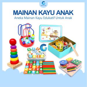 Jual Mainan Kayu Anak Edukasi Belajar Angka, Warna, Berhitung Wooden ...