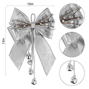Jual Christmas Tree Topper with Jingle Bells, Ribbon Bow Topper ...
