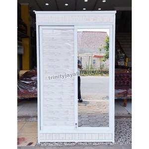 Jual Lemari Pakaian 2 Pintu Sliding Bahan PVC /TRINITYJAYAFURNITURE ...