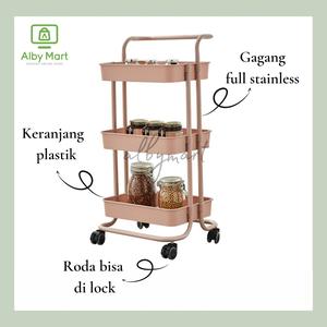 Jual Rak Dapur Dorong Besi Stainless Steel - Rak Susun Troli Besi - Rak ...