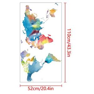 Promo Wall Map Decals Colorful World Map Stickers Peel and Stick Map ...