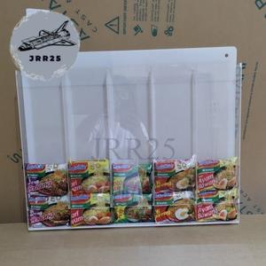 Jual rak indomie akrilik / display indomie - putih 5 S - putih 4 S ...