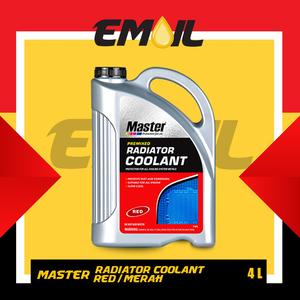 Jual AIR RADIATOR COOLANT MERK MASTER WARNA MERAH GALON ISI 4 LITER ...
